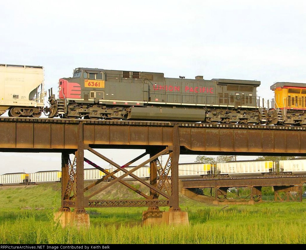 UP 6361 with red Union Pacific on the side